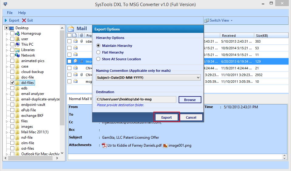 DXL to MSG Converter Tool – Export DXL Calendar & Emails to MSG File
