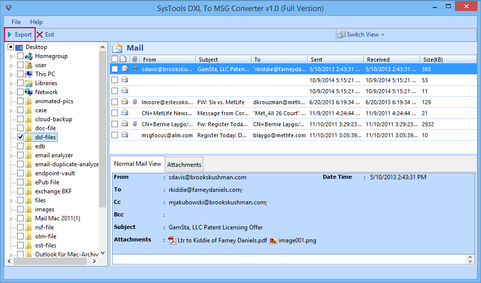 DXL to MSG Converter Tool – Export DXL Calendar & Emails to MSG File