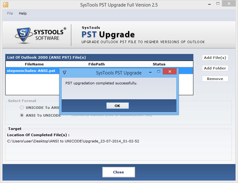PST ANSI to Unicode Converter Tool to Upgrade Outlook PST file